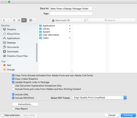Tutorial: How to package an InDesign File