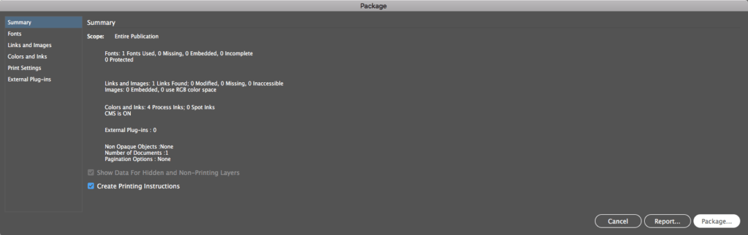 Tutorial: How to package an InDesign File